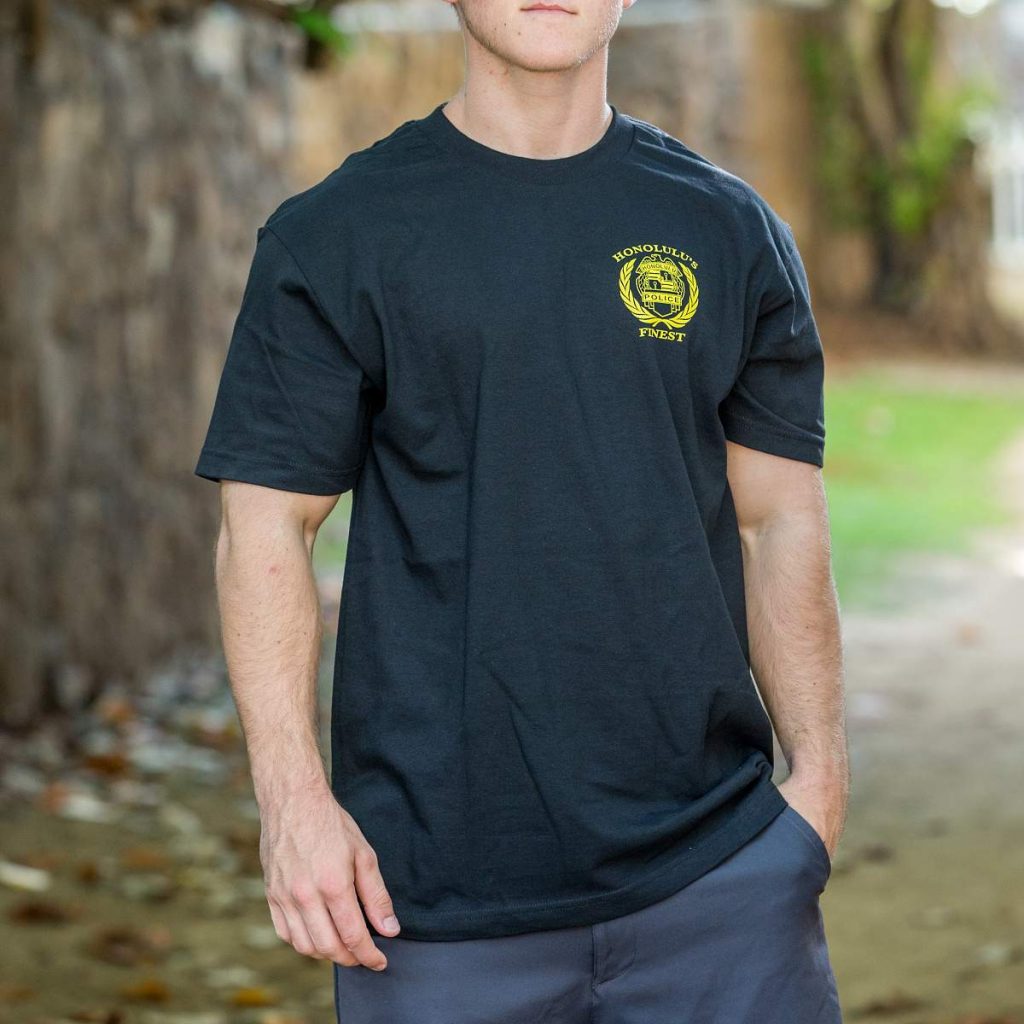 HPD Badge Wreath T-Shirt Black - Honolulu Police Relief Association