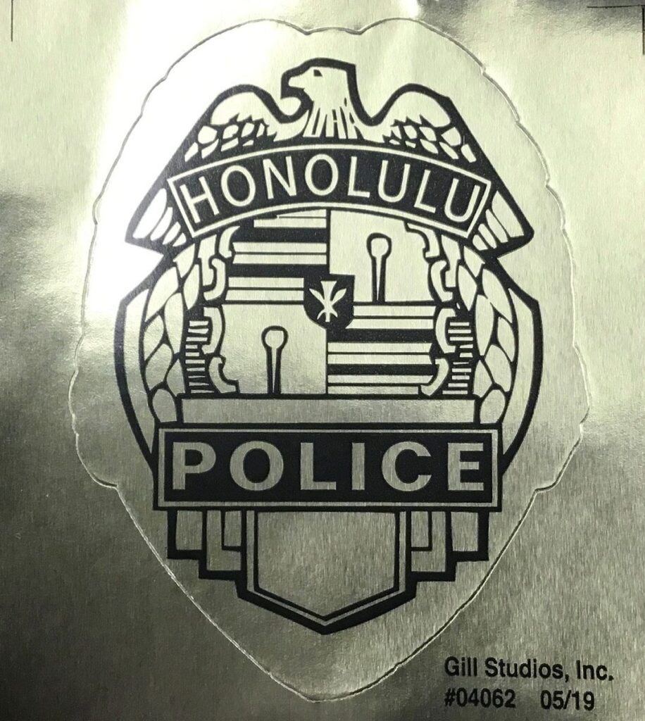 HPD Badge Sticker Gold - Honolulu Police Relief Association