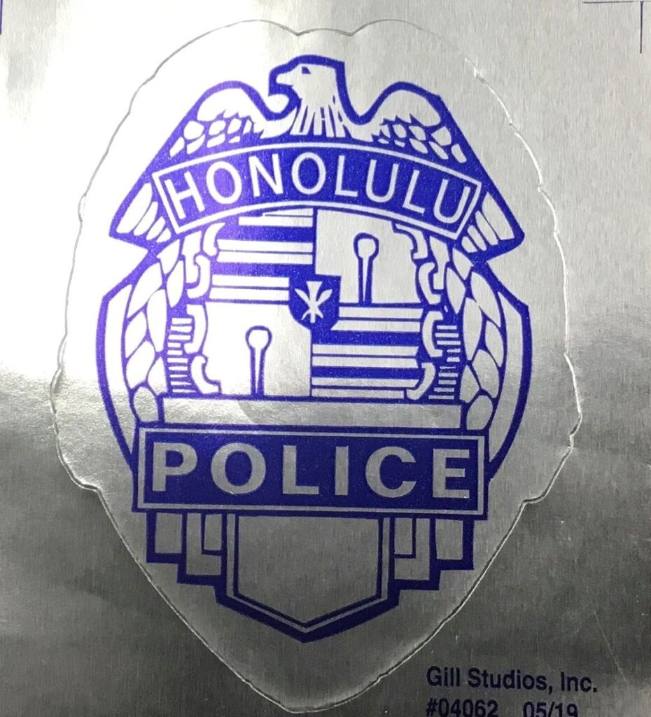 HPD Badge Sticker Silver - Honolulu Police Relief Association